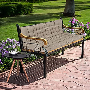 Stonehomy 2-3 Seater Swing Replacement Cushions, Water-Resistant Thick Swing Cushions with Backrest and Non-Slip Ties for Patio Garden Furniture, 60x40 Inches