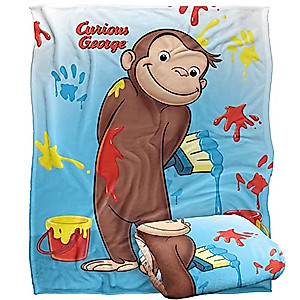 Curious George Paint Officially Licensed Silky Touch Super Soft Throw Blanket 50" x 60"