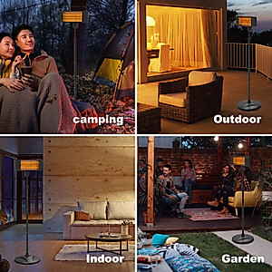 Outdoor Patio Heater Garage 1500W Heater With Timer 3 Modes Fast Heating , Height & Angle Adjustable ,Tip-Over & Overheat Protection, Electric Heaters Wall-Mounted/Standing Garage Backyard Camping