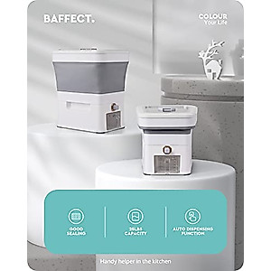 Baffect Rice Dispenser, Collapsible 10 to 25 Lbs Rice Food Storage Containers with Airtight Lid and Measuring Cup, Large Food Dispenser Kitchen Organization for Rice, Beans, Grains, Corn