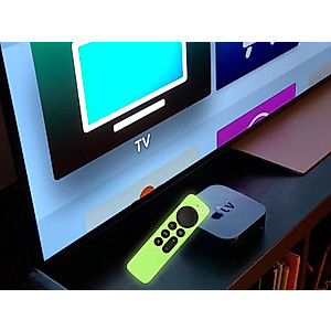 LEFXMOPHY Glow Green Remote Case Cover Replacement for New Apple 4k TV Siri 2nd 2021 Series 6 6th Generation/Siri 3rd 7 7th Gen 2022 Remote, Silicone Skin Glow in Dark with Lanyard