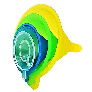 Funnels Variety Set of 5 Mini, Small to Larg Plastic Funnel for Kitchen Liquid Spices Powder Cosmetic Lotion Essential Oils