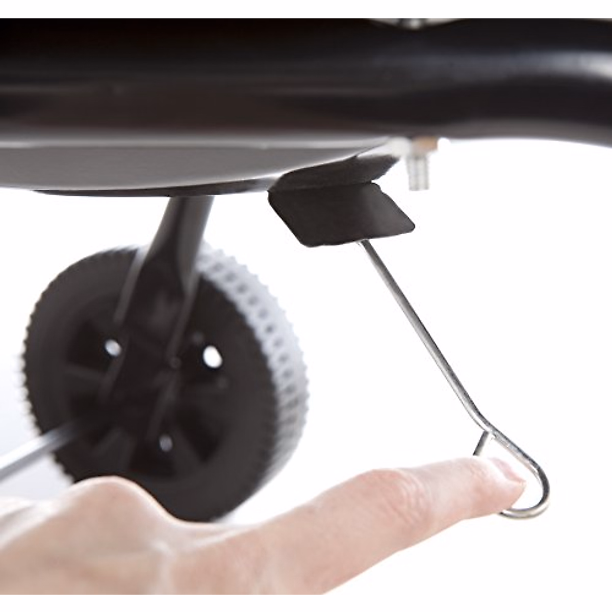 Fire Sense 01471 Fire Pit Bessemer Rolling Patio Fireplace Wooden Bonfire Porcelain Enamel Wood Burning with Wheels & Handle Grip for Outdoor Entertaining - Black & Silver - 28"