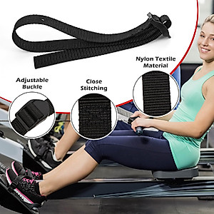 Rowing Machine Feet Straps for Concept 2 Rower - Foot Strap Replacement, Compatible with Models D & E - 2 Pack
