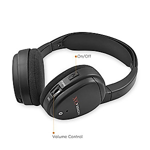 XO Vision IR620 Universal IR Infrared Wireless Foldable Headphones for In-Car TV, DVD, & Video Listening