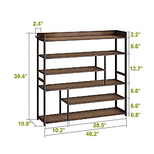 BMOSU Bamboo Tall Shoe Rack for Entryway Boots Free Standing Shoe Storage Organizer Large Capacity Shoe Shelf Garage 6 Tier Shoe Rack 24-25 Pairs for Hallway Closet Living Room Bedroom (Brown)