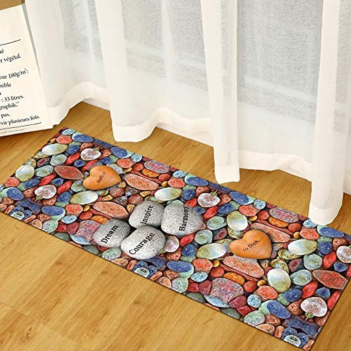 OPLJ Geometric Pattern Kitchen Rug Rectangle Doormat Anti-Slip Area Carpet for Living Room Bedroom Mat Home Decoration A3 60x180cm