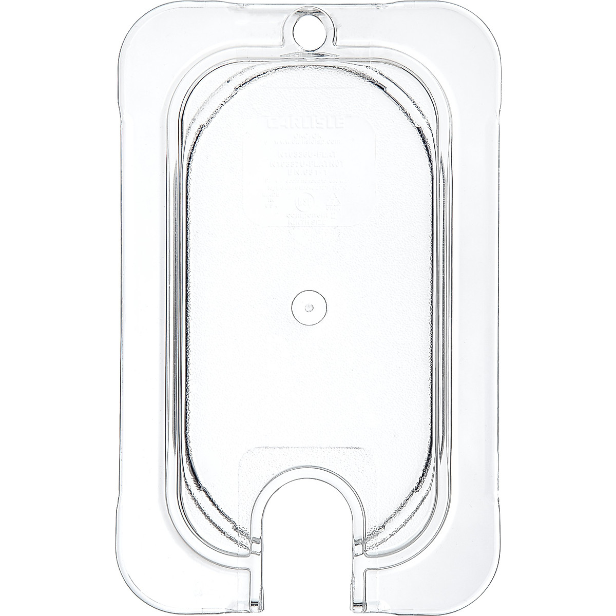 Carlisle FoodService Products 10337U07 StorPlus Ninth Size Polycarbonate Universal Flat Surface Notched Food Pan Lid, Clear