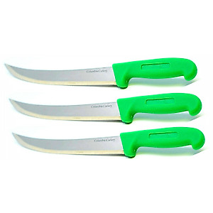 Columbia Cutlery 10 in. Green Breaking/Cimiter/Carving/Butcher Knife (3 Pack)
