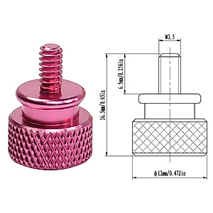 QIANRENON 10 PCS M3.5 * 6.5mm Colored PC Case Thumb Screws 6#-32 Colored Aluminum Alloy Knurled ComputerThumb Screws for PC Cover Power Supply PCI Slots Hard Drives