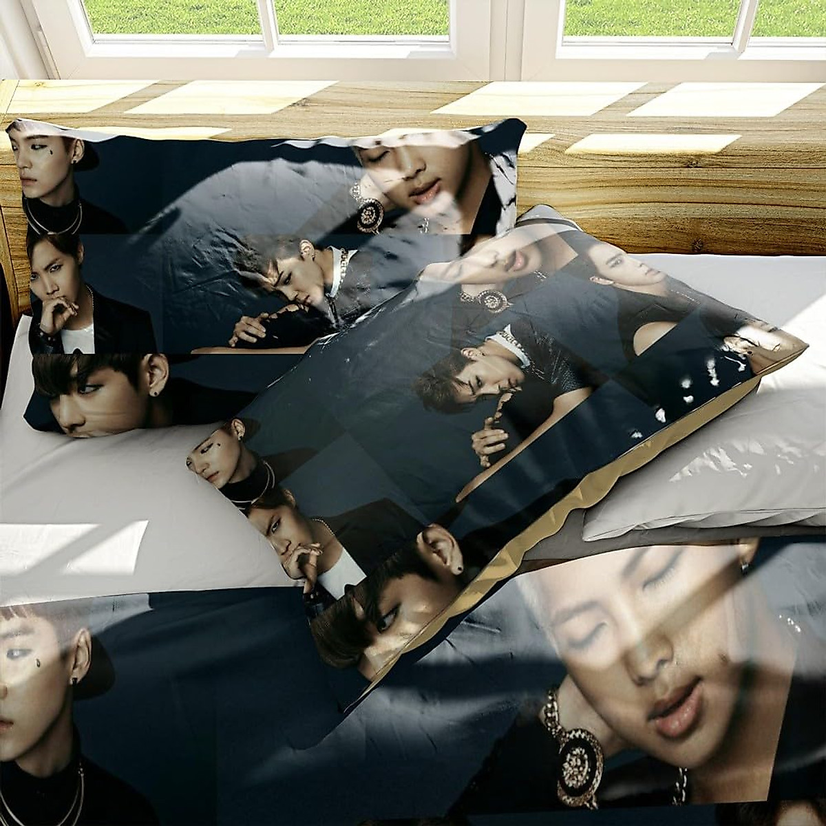 MattUi K-Pop Idol 3D Printed Bedding Set, Kids Youth Duvet Cover Set, Microfiber for Girls and Boys, Comes with 2 Pillowcases (1,Twin 68x86in + 20x30in)