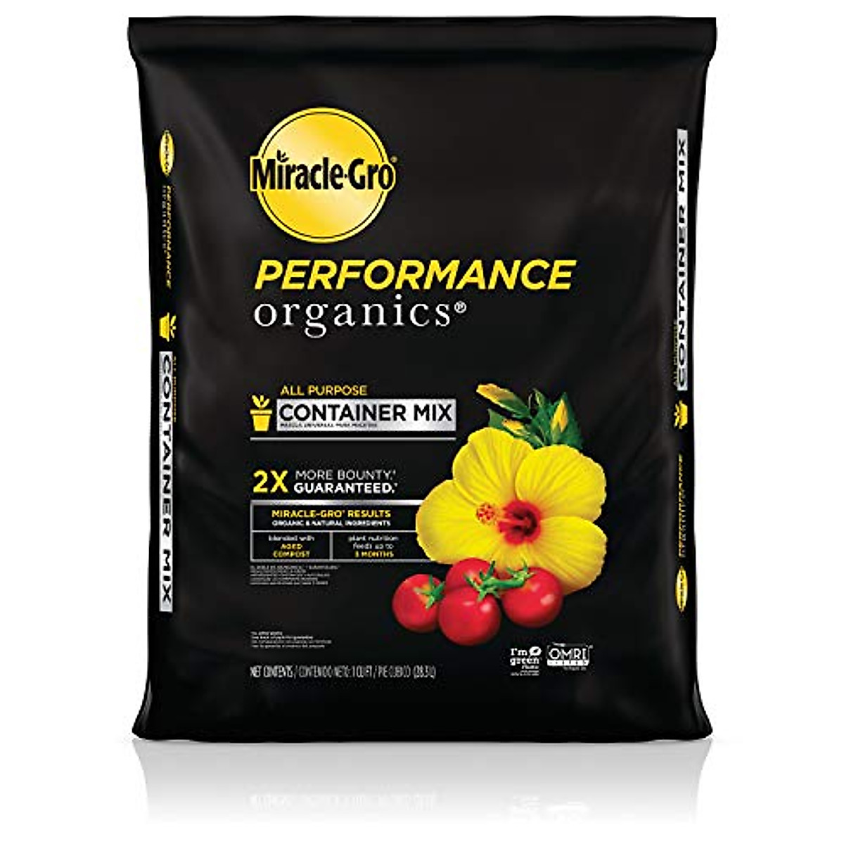 Miracle-Gro Performance Organics All Purpose Container Mix - Organic and Natural Plant Soil, Feed for Up to 3 Months, For Vegetables, Flowers, and Herbs, Use in Indoor and Outdoor Containers, 1 cu. Ft