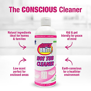 Quick N Brite Heavy Duty Hot Tub Cleaner Kit - Non-abrasive Cleaning Gel with Sponge and Cloth, 16 oz. (Packaging May Vary)