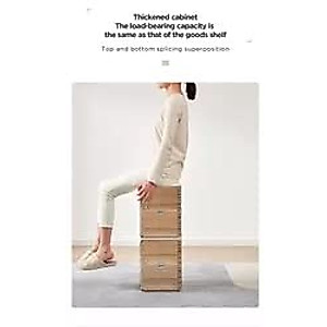 Foldable Shoe Rack Cabinet Organizer with Pocket and Storage, Portable Shoe Rack for Entry Way, Shoe Boxes, Fast Easy Assemble Shoe Cabinet, One Piece Sturdy Plastic Shelf, Clear Brown Doors, 6 Tiers