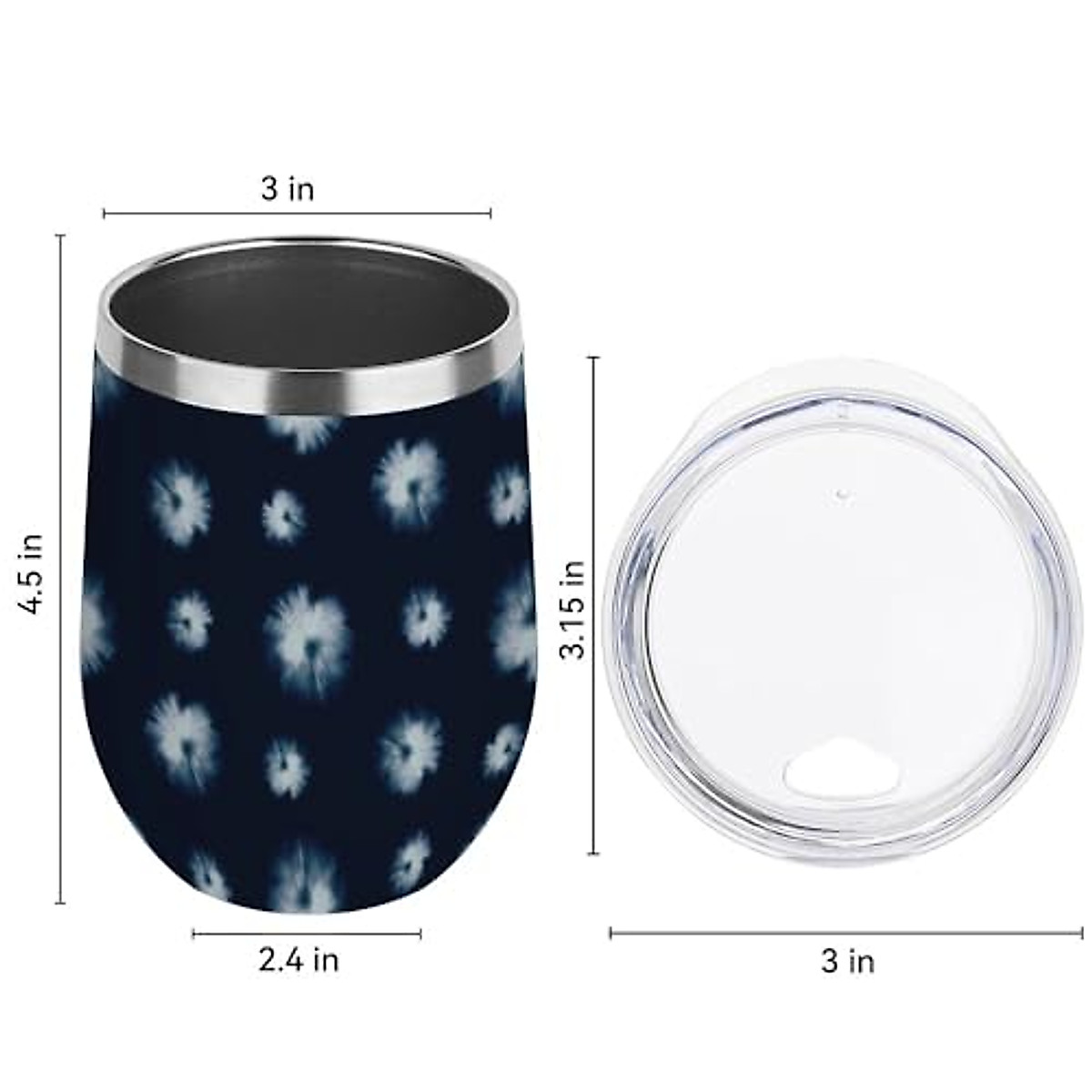 silichee 20 Oz Stainless Steel Tumbler with Lid Tie Dye Shibori Print Insulated Tumblers Vacuum Coffee Mugs for Hot and Cold Drinks,Coffee,Wine