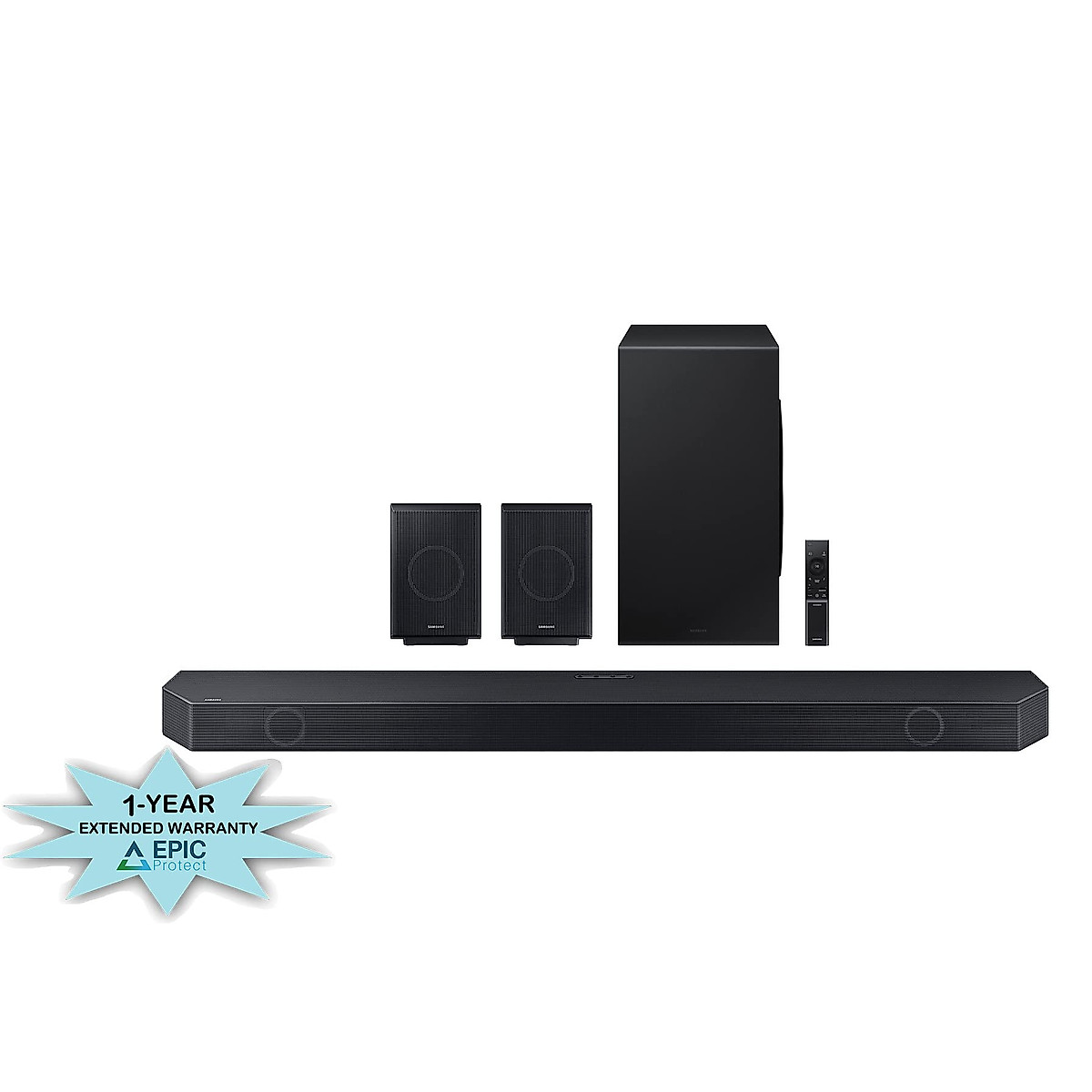 SAMSUNG HW-Q990C 11.1.4ch Soundbar with Rear Speakers and Dolby Atmos with an Additional 1 Year Coverage (2023), Titan Black (Renewed)