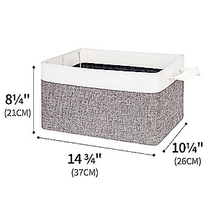 GRANNY SAYS Storage Bins with Metal Frame, Fabric Foldable Closet Organizers, Closet Storage Bins for Organization, Shelves Baskets, Large, Collapsible Storage Box, Large, Gray&White, 2-Pack