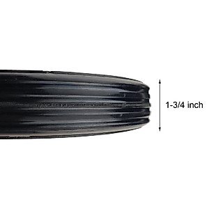 KUANMIN 2 pcs Dolly Wheels, 8 inch Flat Freee Solid Rubber Wheels, 8'' x 1.75'' Lawn Mower Wheels, Pack of 2 Replacement Dolly Wheels (Black)