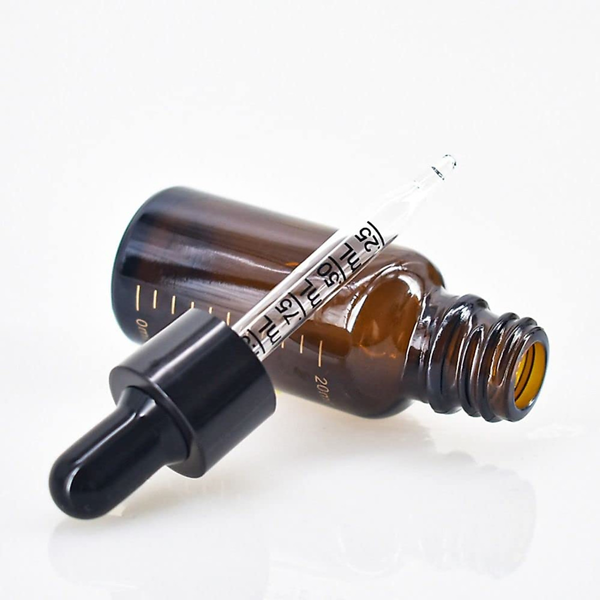 Scale Dropper Bottle, 5ml-100ml Empty Liquid Pipette Bottle, Amber Glass Bottle, Refillable Bottles, Vials Essential Oil Bottle, Perfume Bottle(10ml)