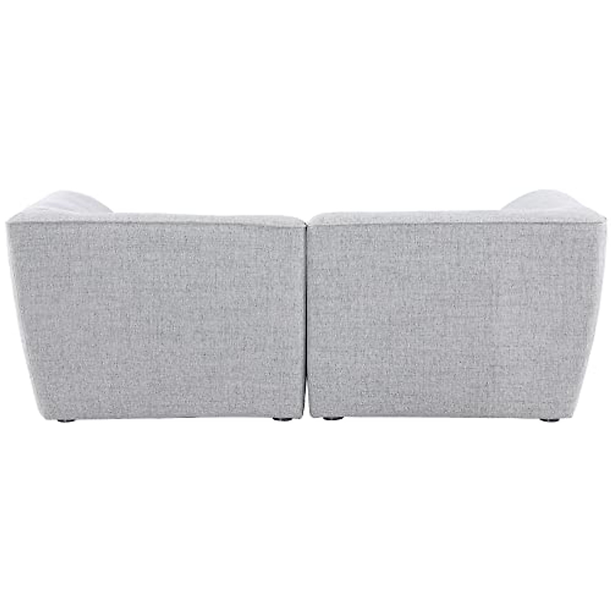 Meridian Furniture Miramar Collection Modern | Contemporary Linen Textured Upholstered Modular Sofa, 76" W x 38" D x 28.5" H, Grey