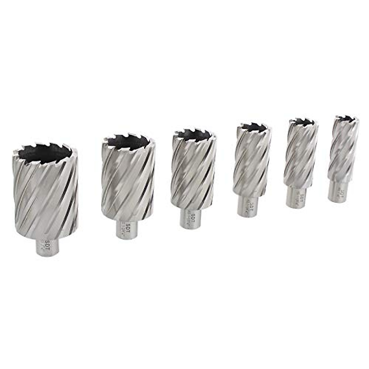Steel Dragon Tools AC2-7PCLG 7PC Annular Cutter Kit Depth 2" Large Sizes 1" - 2" 1 Pin
