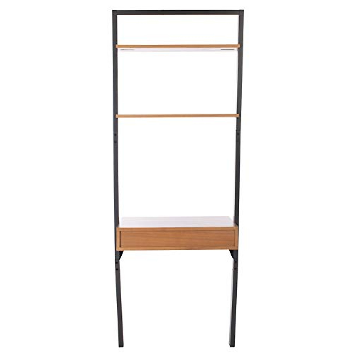 Safavieh Home Collection Kamy Natural and Charcoal 2-Shelf Leaning Desk DSK9401A