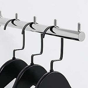 SCDGRW 2 Pcs Wall Mounted Clothes Hanger Rack, Stainless Steel Hook Holder, Space Saving Clothing Hanging System Closet Storage Organizer Drying Rack Coat Hook for Bathroom, Bedroom, Laundry Room