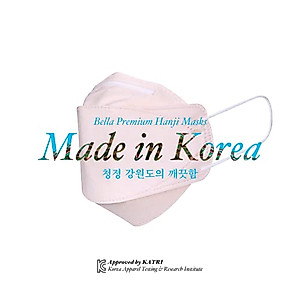 [Made in Korea] Bella Premium Hanji Mask (30, Pastel Peach): Filter Efficiency ≥ 97%, 4-Layer Breathable Quality 3D Mask with Adjustable Nose Strip