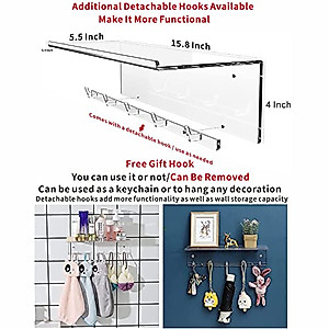 Invisible Acrylic Floating Wall Ledge Shelf,Modern Wall Mounted Floating Shelves for Bedroom Deco Living Room Hanging Shelving for Bathroom,Laundry Room,Small Shelf for Plant Lego Funko Pop,Set of 6