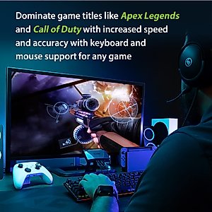 IOGEAR KeyMander 2 Keyboard/Mouse Adapter Plus Controller Crossover, PS4, PS5, Xbox Series X/S, Xbox One, Nintendo Switch, GE1337P2, FPS, mouse control