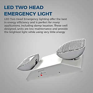 Ciata 2 Pack Led Emergency Lights with Battery Backup, for Home Power Failure, Hardwired with Adjustable Heads, Backup Battery, Emergency Lights for Business, Indoor Emergency Lights