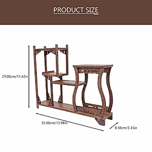 Cabilock Straight Retail Table Display Stand with Shelves for Products 3 Step Straight Display Rack for Retail Table Top Counter Shows Farmers Market Tradeshows