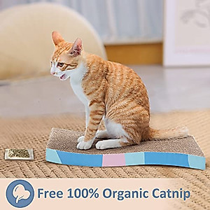WDTKPTXL Cat Scratcher Cardboard Cat Scratch Pad Reversible Cat Scratching Mat for Indoor Cats with Catnip