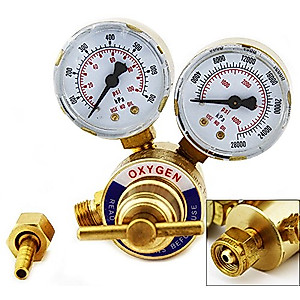 Stark USA Stark Bundle Set Welding Gas Welder Oxygen & Acetylene Gauge Regulator Pressure Gauge for Welding Gas Torch Rear Mount Fitting (CGA 200 / CGA 540)