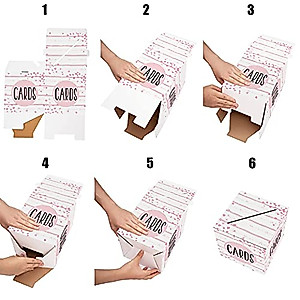 Buildinest Pink Heart Card Box - Pink Heart Gift Cards Box Holder, Party Favor, Decorations, Wedding, Bridal And Baby Showers, Birthdays, Graduations Gift Box – 1 Set(fx02)