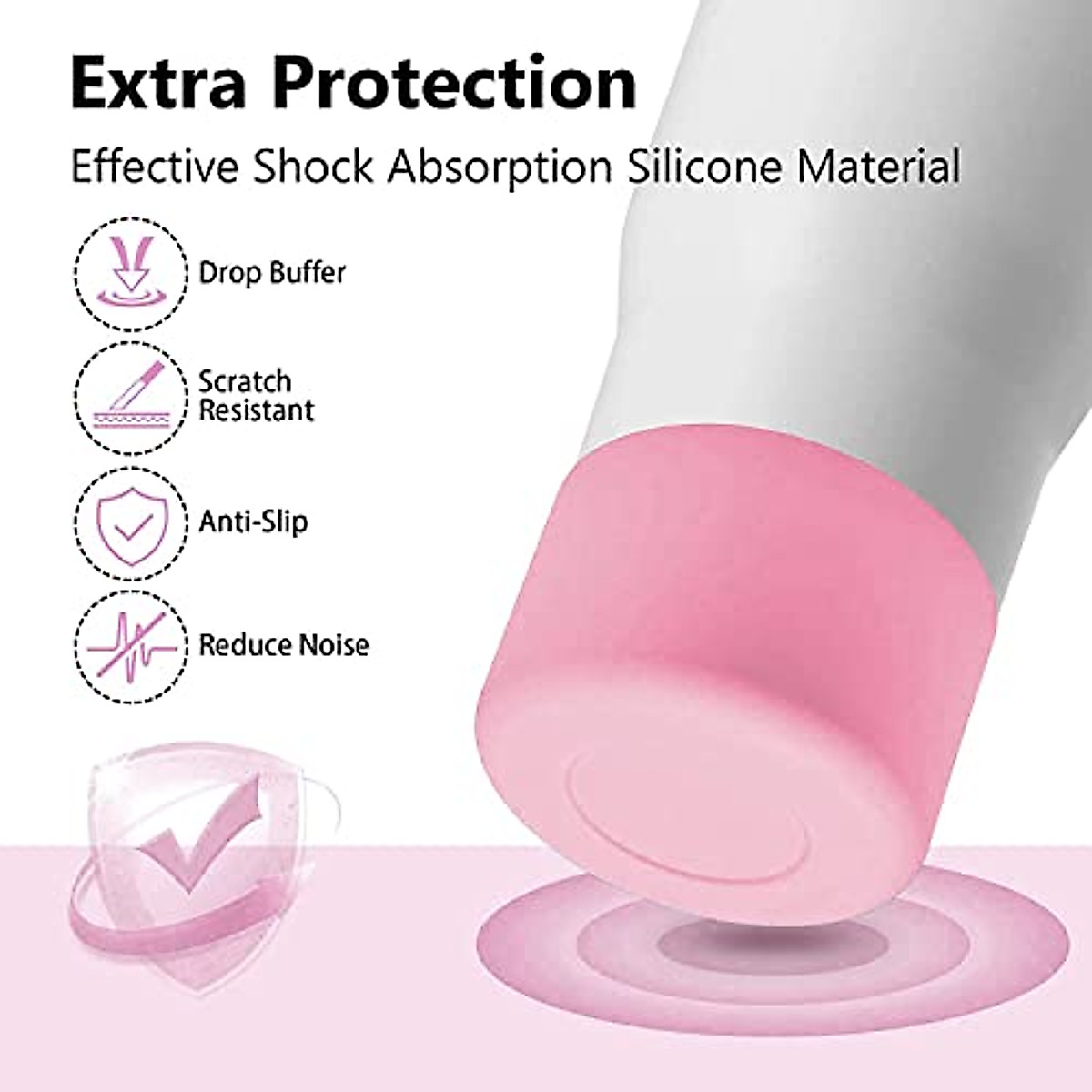 2Pcs Silicone Boot for Stanley Quencher H2.0/IceFlow Flip/Hydroflask 20oz 30oz 40oz Tumblers- Silicone Bumper Boot Sleeve for Stanley Cup with Handle Accessories Anti-Scratch Bottle Protective Cover