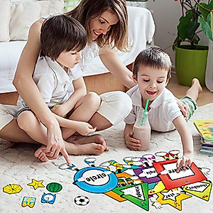 32 Pieces Shapes Bulletin Board Set for Classroom, Shapes Classroom boarders Shapes Posters Cutouts with 80 Pieces Adhesive Glue Point Dots for Toddler Preschool Classroom Learning Decorations