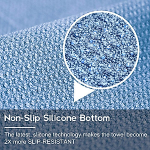 Heathyoga Hot Yoga Towel Non Slip, Microfiber Non Slip Yoga Mat Towel, Exclusive Corner Pockets Design, Dual-Grip, Sweat Absorbent, Perfect for Hot Yoga, Bikram, Pilates and Yoga Mats