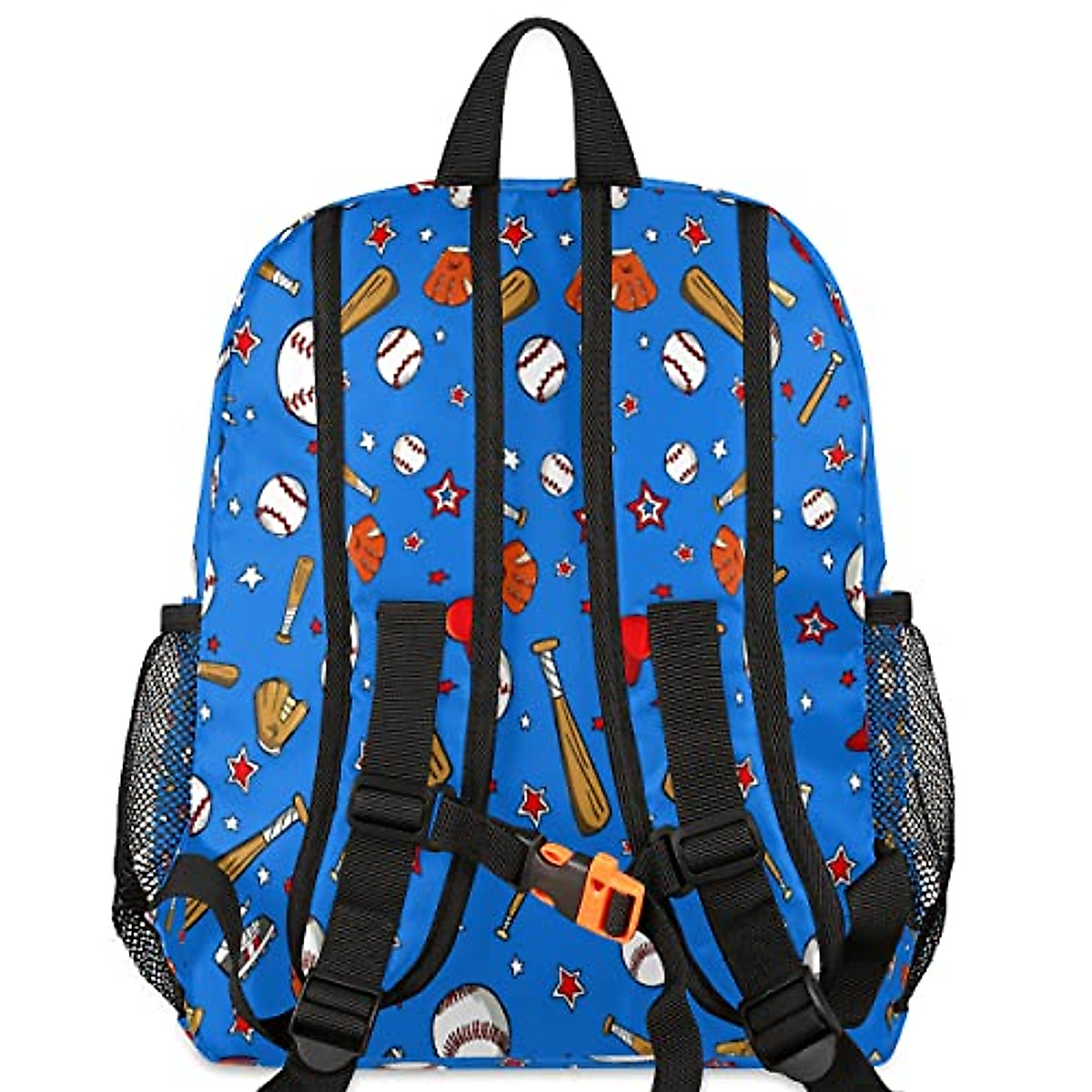 Sports Baseball Bat Kids Backpack for Boys Star Toddler Mini Backpack for Elementary Nursery Kindergarten Preschool Back to School Bookbags Casual Daypack Bag with Chest Strap for School Picnic Travel