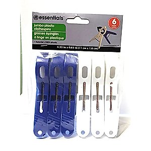 1 X Jumbo Plastic Clothespins 6 Pack