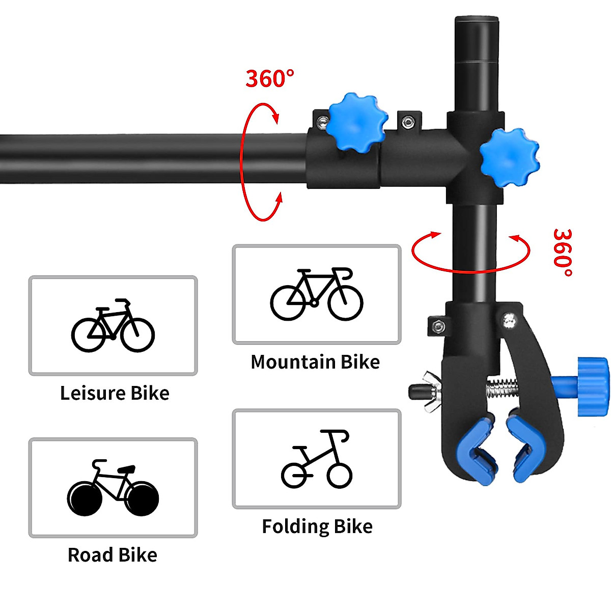 Auwey Bike Repair Stand Wall Mount Bike Repair Workstand Bike Workbench Bicycle Maintenance Rack Bike Repair Rack Bike Clamp Height Adjustable Bicycle Maintenance Rack