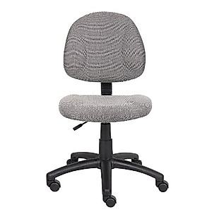 Boss Office Products Perfect Posture Delux Fabric Task Chair without Arms in Grey