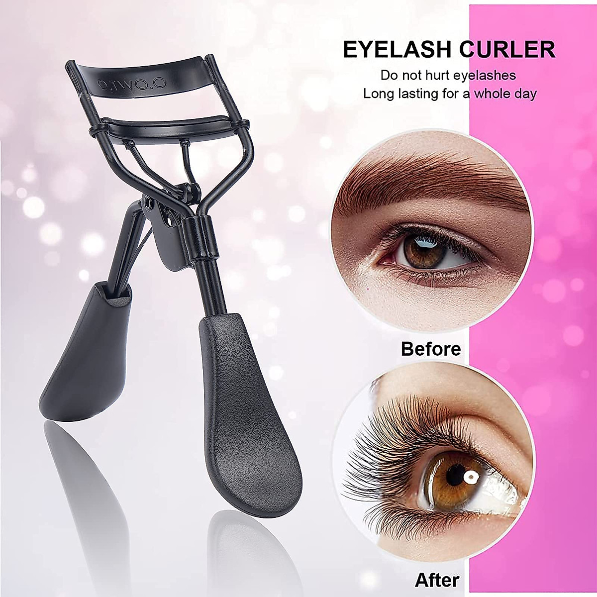 Fxidaaimt Best Curling Eyelash Curlers samll & Portable Handle Stainless Steel Eyelash Styling Aid Beauty Tool Set for All Eye Shapes and Eyelash Curler Big Eyes, Get Perfect Curl in 5 Seconds(Black)