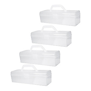 VILLCASE 4pcs Boxes Portable Storage Box Silverware Noodle Storage Container Utencil Storage Case Containers with Lids Coffee Bean Canister Kitchen Food Container Student Simple Drawer Pp