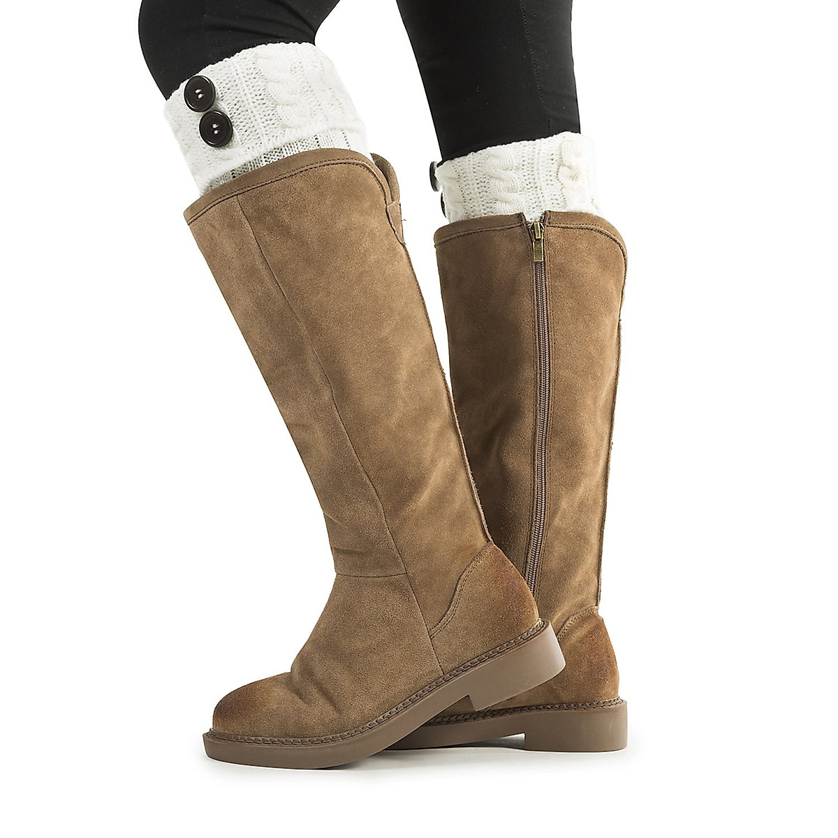 Women Boot Knit Cuffs,Short Crochet Leg Warmers, Variety of Styles Winter Warm Cuff Socks 3 Pairs by REDESS