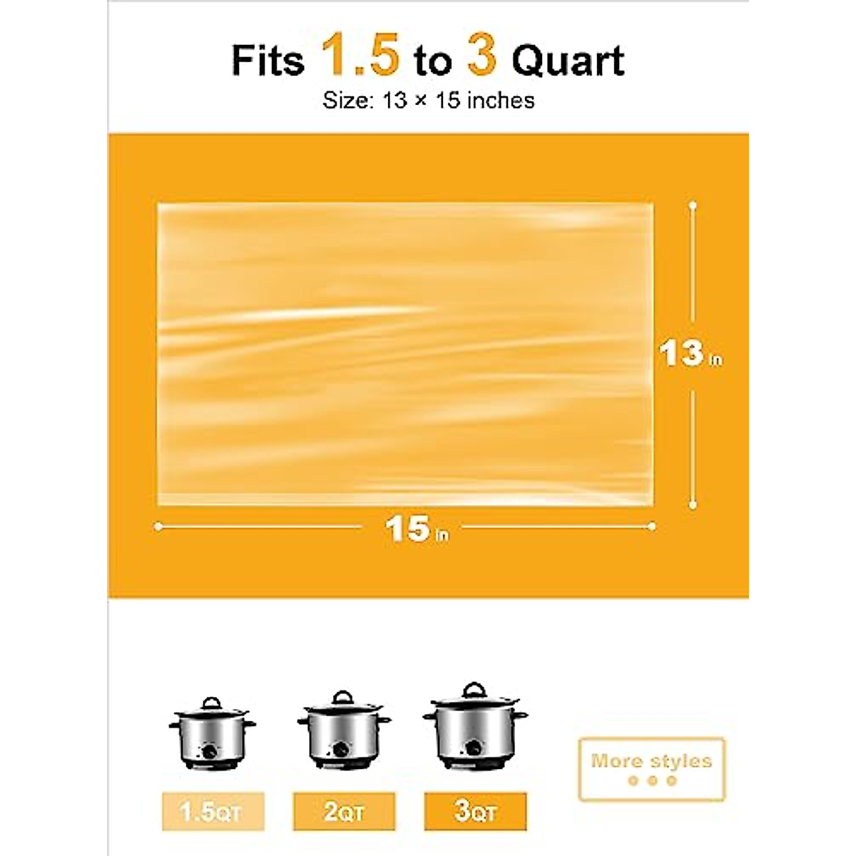 SMARTAKE Slow Cooker Liners, Crock Pot Liners 13"x 15" Crockpot Liners Disposable, Crockpot Bags Liners Small Size Fit 1.5QT to 3QT for Slow Cooker, Crockpot, Cooking Trays, 30 Liners