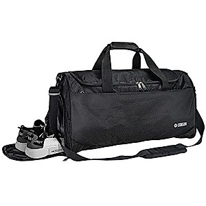 EONGOA Sports Travel Gym Bag with Shoes Compartment & Dry Storage Pocket,Durable Water Resistant Fitness Duffle Bag with Inner Pocket and Adjustable Shoulder Strap for Women & Men