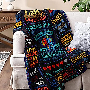Gamer Gifts, Gifts for Gamers, Gaming Gifts Blanket, Cool Gamer Gifts for Men Teen Boys Boyfriend, Video Game Gifts, Best Gamer Gift Ideas, Gamer Room Decor Gift, Game Lovers Throw Blanket 60"X 50"