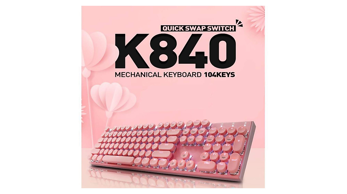ABKO K840 Pink Rainbow LED Gaming Keyboard