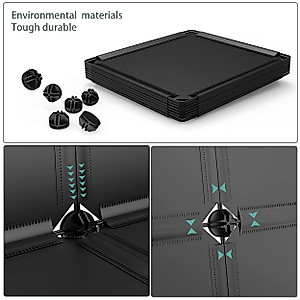 Anenz Cube Storage Shelves, DIY Plastic Cabinet Organizer - Unit for Closets Bedroom, Playroom, Living Room, Office, Dorm - Black (Set of 3)